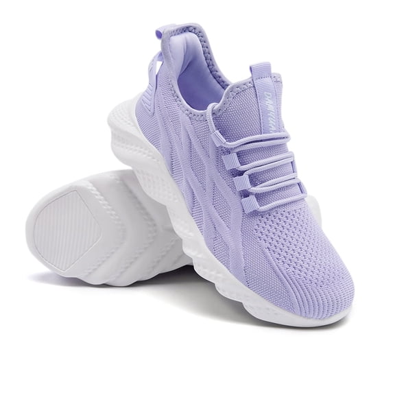 EKRBXA Knit No-Tie Sneakers, Lightweight Breathable Mesh Walking Shoes ...
