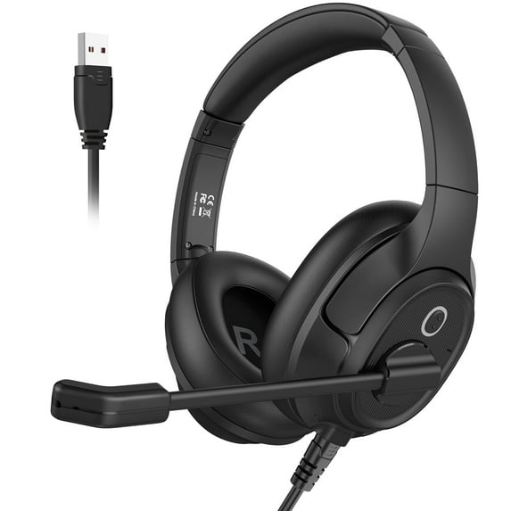 EKSA Headset with Microphone for Laptop, Wired Computer Headset with ...