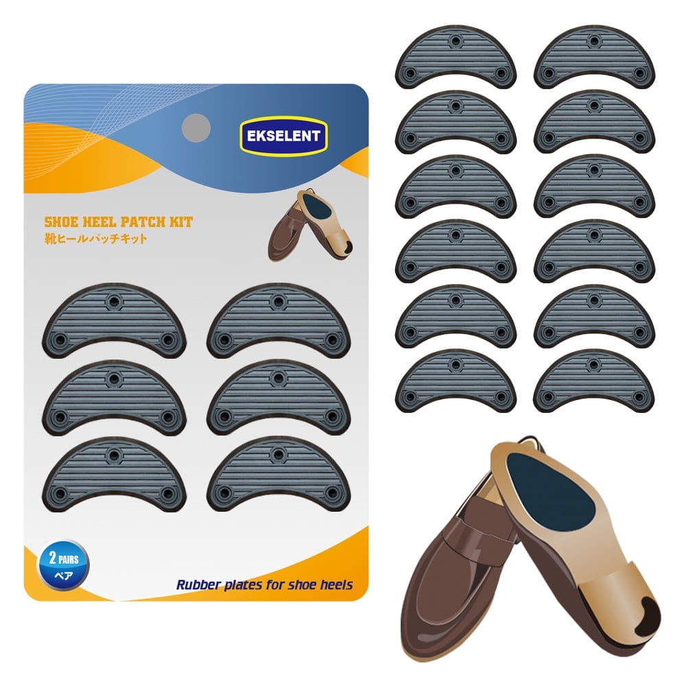 EKSELENT 6 Pairs Shoe Heel Plate Tap, Shoe Heel Side Worn Repair Rubber ...