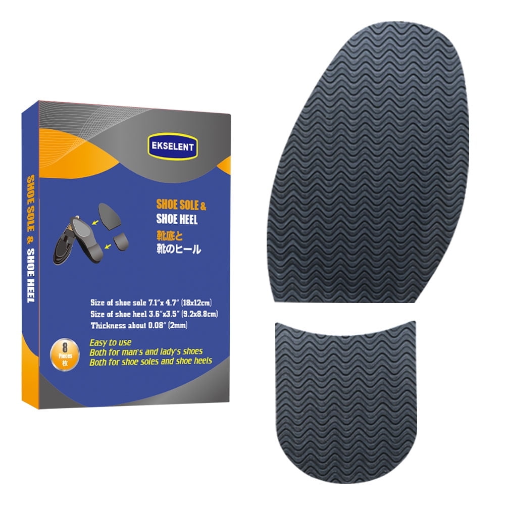 EKSELENT 8 Pieces Shoe Sole and Heel Repair Rubber Sheets, Shoe Bottom ...