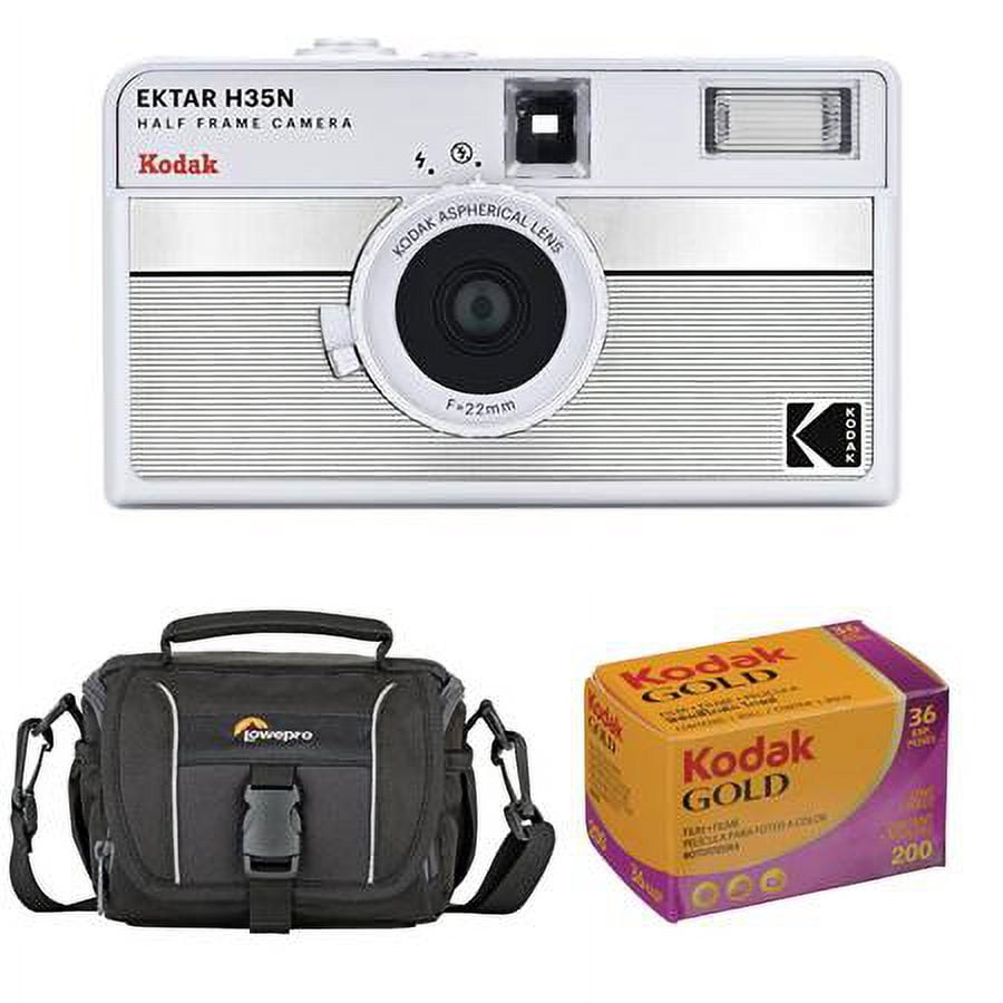 EKTAR H35N Half Frame Film Camera, Striped Silver, Bundle with ...