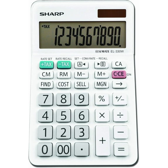 EL-330WB Standard Function Basic Desktop Calculator, Lar Display, for ...