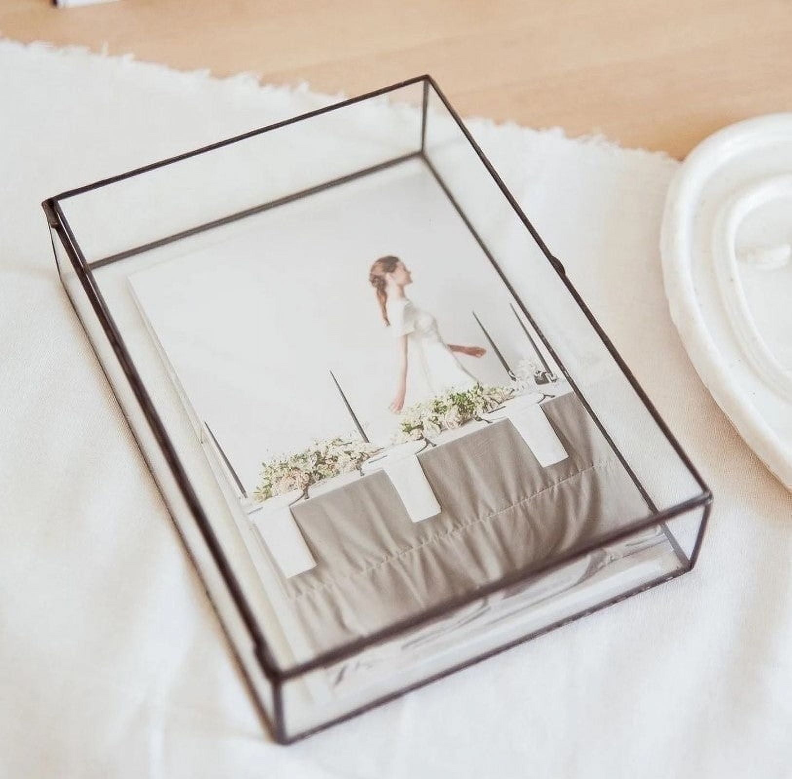 EL CLASICO OVERSEAS Glass Photo Box Black Photographer Box Wedding Gift ...