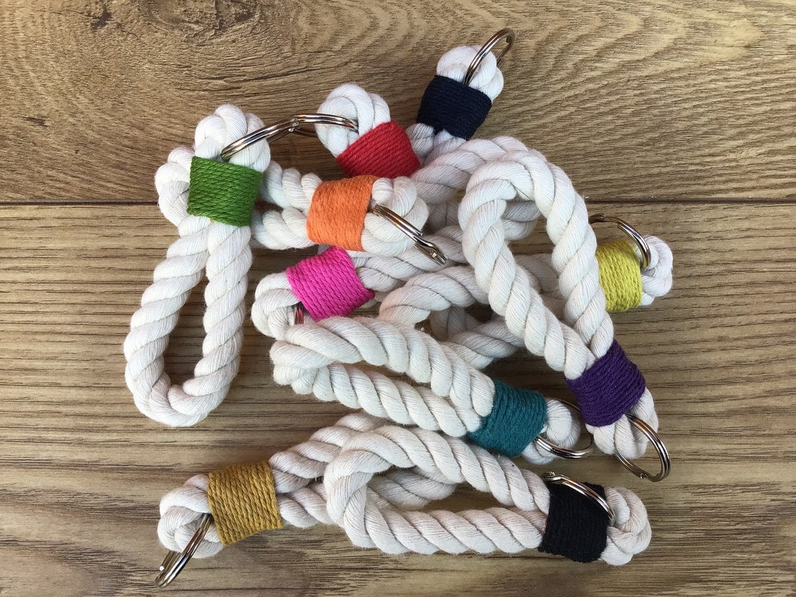 EL CLASICO OVERSEAS Handcrafted Cotton Rope Key Ring, 10cm Long with ...