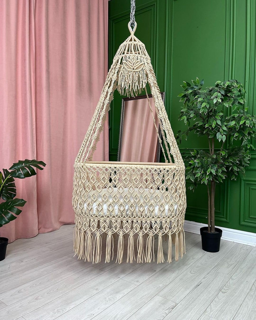 EL CLASICO OVERSEAS Macrame Swing, Macrame Hanging Chair, Macrame Patio ...