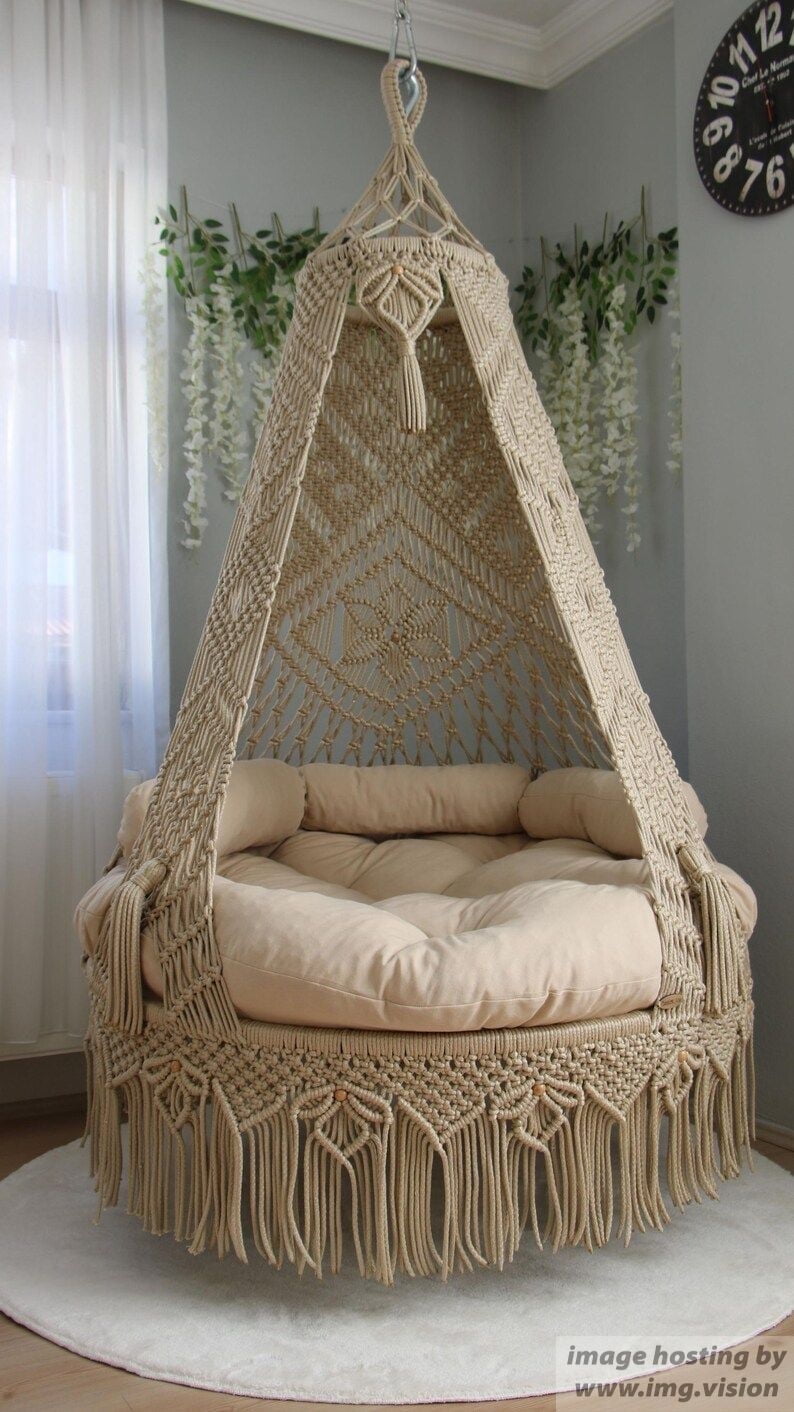 EL CLASICO OVERSEAS Macrame swing, Home Swing ,Macrame Hanging Balcony ...