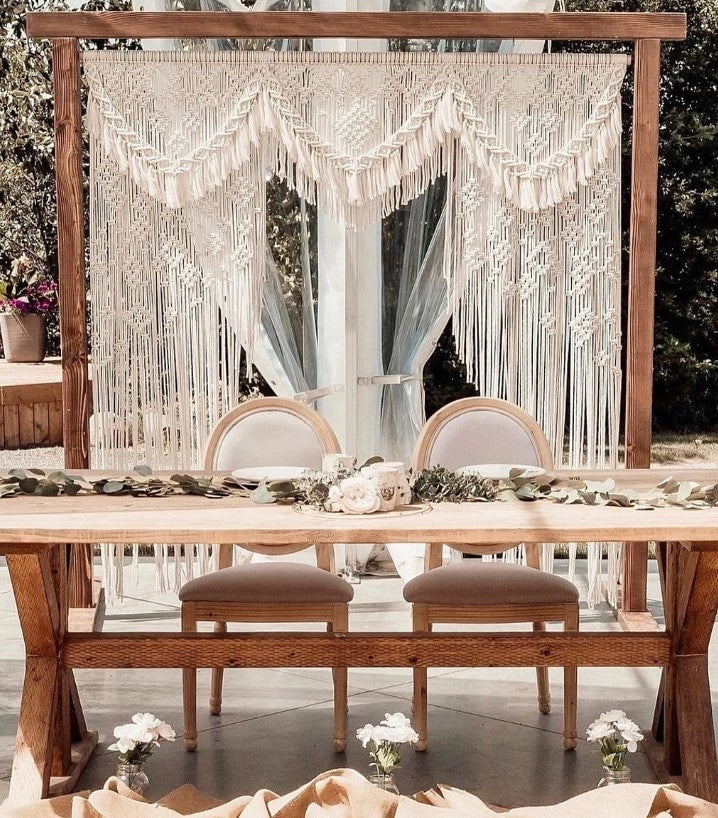 EL CLASICO OVERSEAS Macrame wedding arch backdrop, Macrame wedding ...