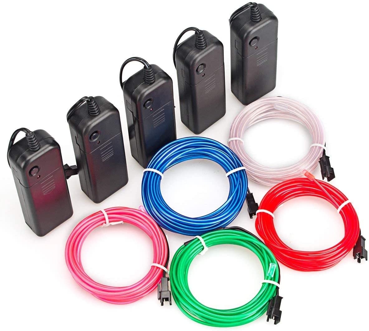 TICOZE EL Wire Neon Lights Outdoor 9ft Battery Powered LED (5 Count ...