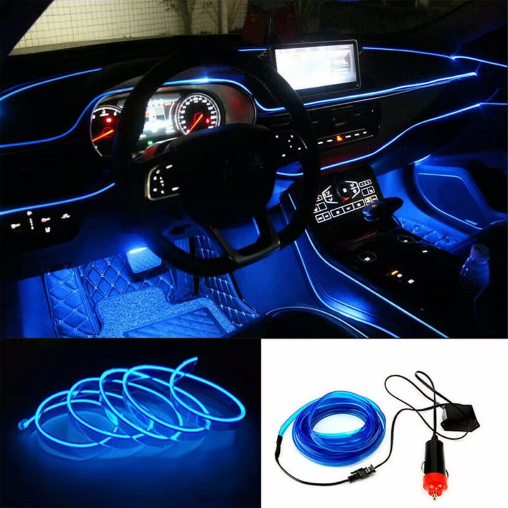 EL Wire Car Interior LED Strip Lights, 3 Meter Neon Wire 12V for ...