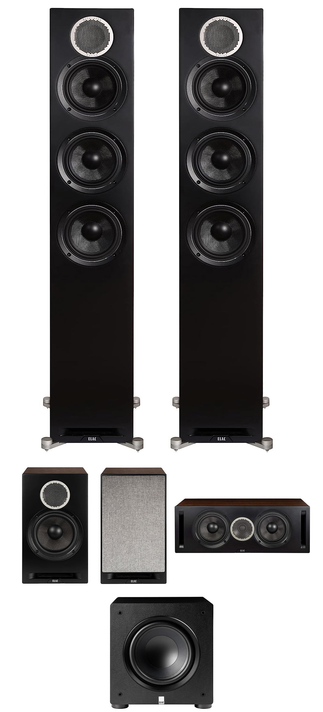ELAC DFR52-BK Debut Reference Floorstanding Speaker Pair with a ELAC ...