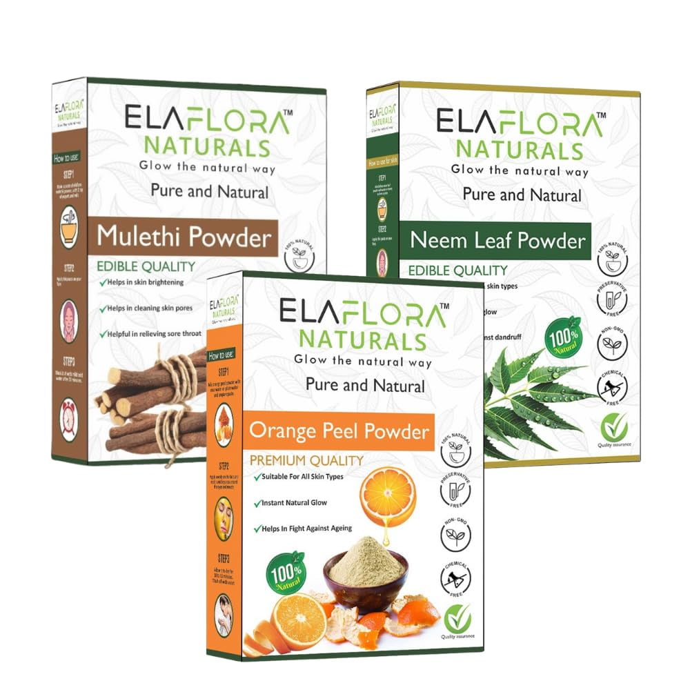 ELAFLORA Herbal Face Care Orange Peel with Mulethi Powder and Neem ...