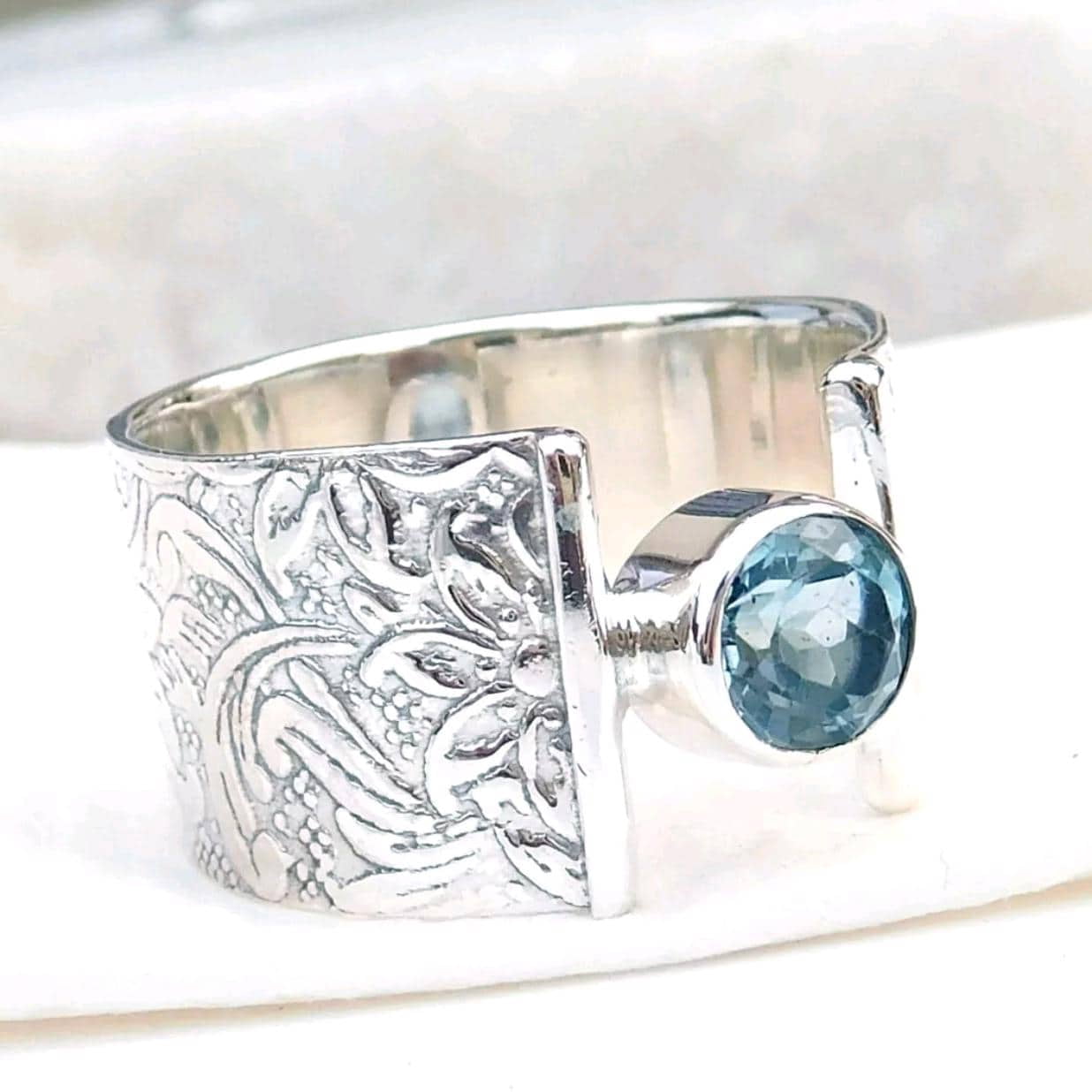 ELANZAA JEWELS- Artisanal 925 Sterling Silver Handmade Fine Ring Smooth ...