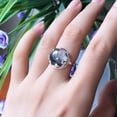 ELANZAA JEWELS- Black Rutile Ring Sterling Silver Band With Round Cut ...