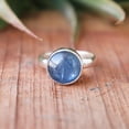ELANZAA JEWELS- Blue Kyanite Ring - Sterling Silver Band With Round Cut ...