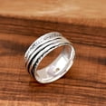ELANZAA JEWELS- Textured Spinner Ring Sterling Silver Triple Band ...