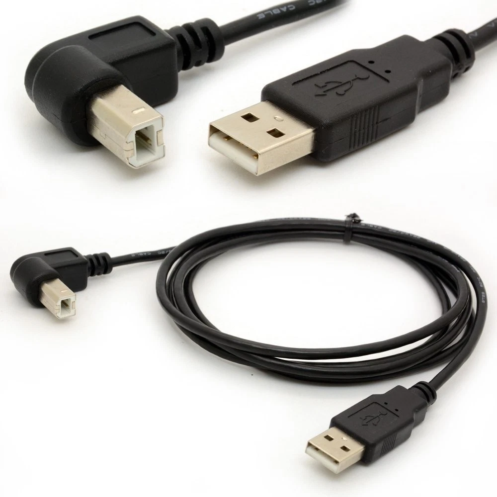 ELARA- 1.5M Usb To Printer Adapter Cables 90 Degree 2.0 A Male B Down ...