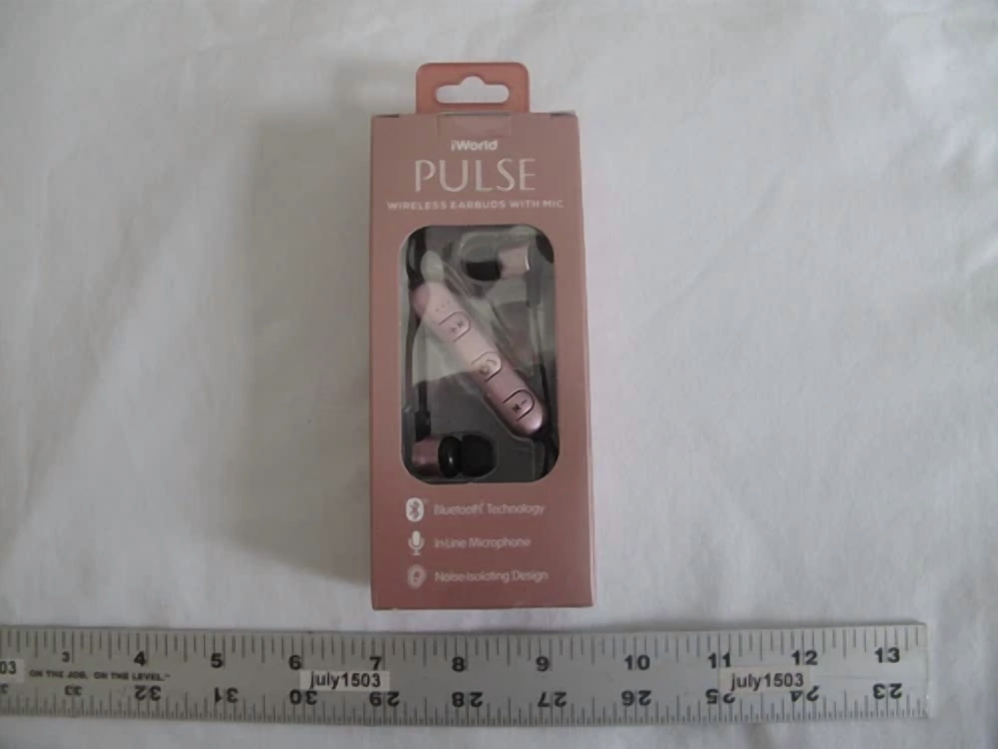 ELARA- (1) New Iworld Pulse Wireless Bluetooth Earbuds W/Mic Rose Gold ...