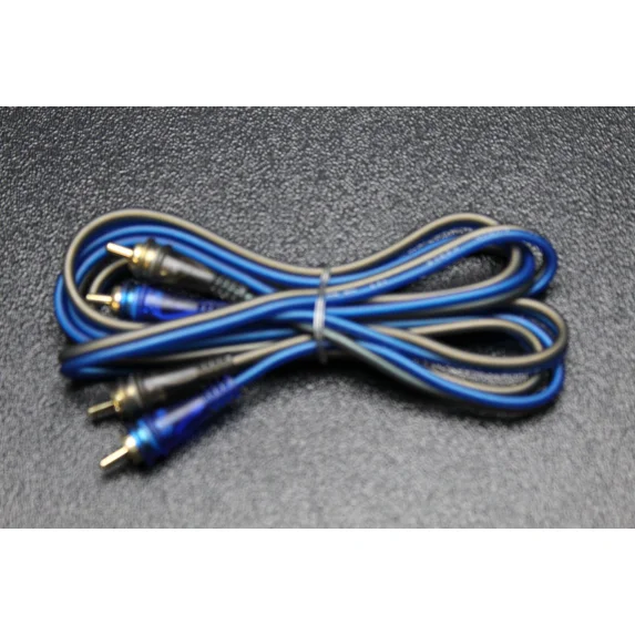 ELARA- 10 Ft Rca Wire Blue Gray 2 Channel Car Home Audio Interconnect ...