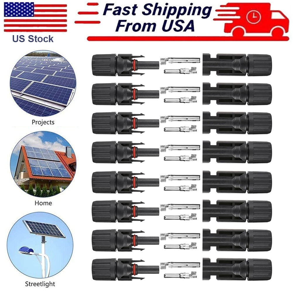 ELARA- 10 Pair Solar Panel Cable Connectors Male Female Wire Cable ...