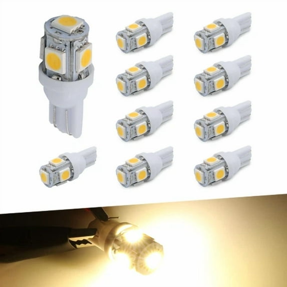 ELARA- 10X T10 921 5-Led Warm White License Plate Interior Dome Map Car ...