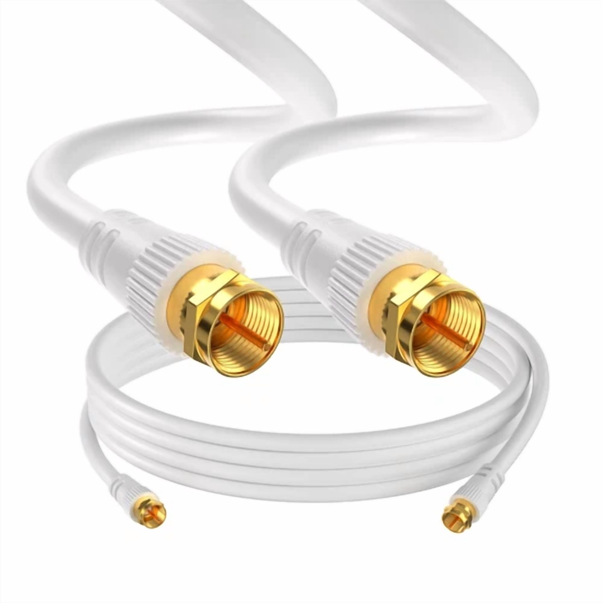 ELARA- 15Ft Rg6 Dual Coaxial Cable Extension Digital Antenna White Tv ...