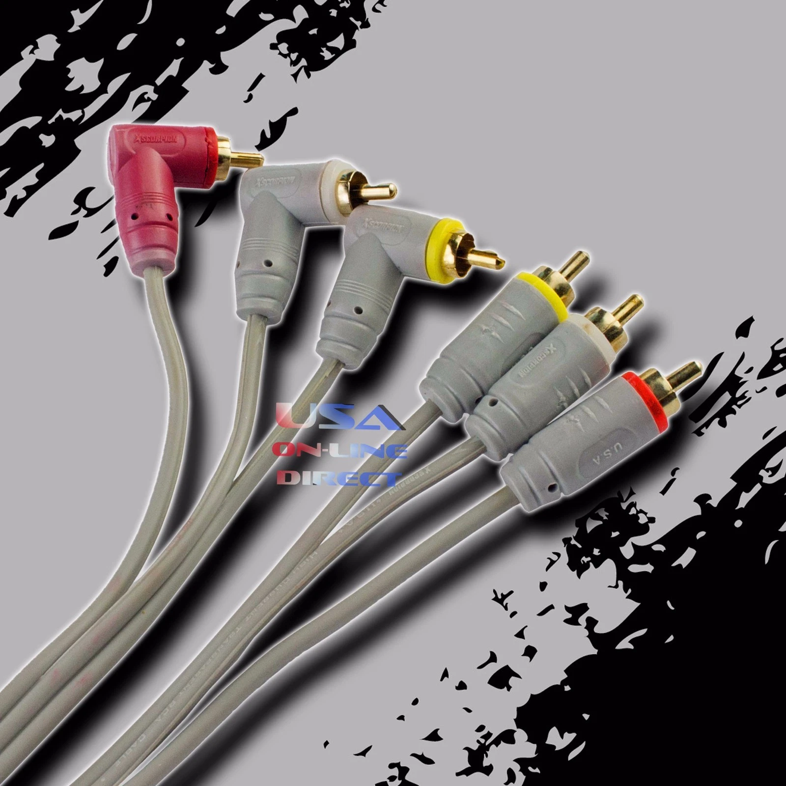 ELARA- 18 Ft 3 Rca Gold Plated Composite Extension Cable A/V Audio ...