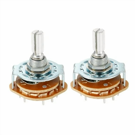 ELARA- 2 Pcs 16Pin 4P3T 4 Pole 3 Position Selector Rotary Switch Single ...