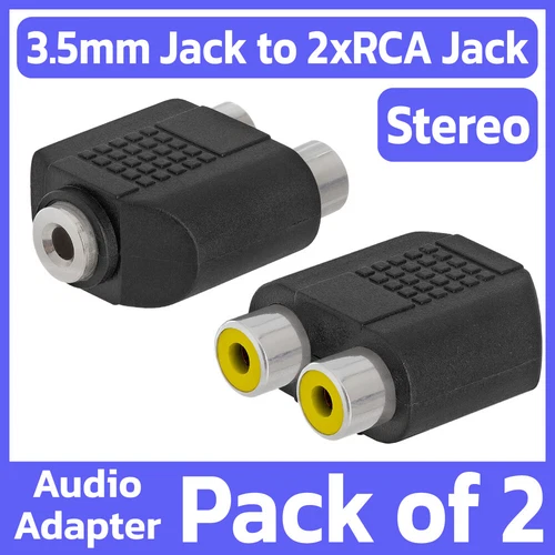 ELARA- 2 Pack 3.5Mm Female Jack To 2 Rca Female Jack Stereo Audio ...