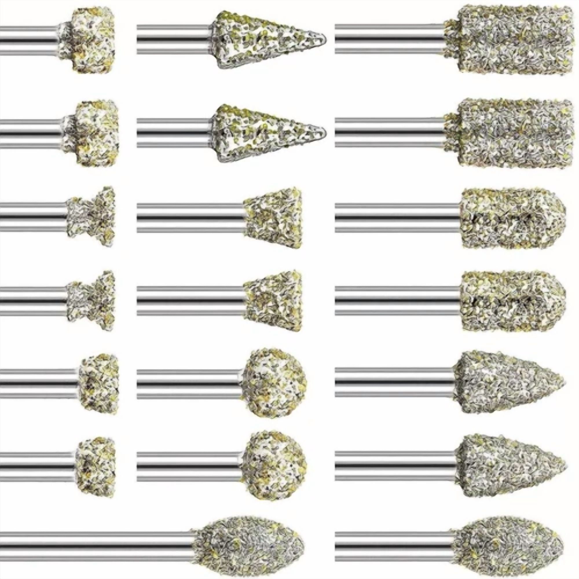 ELARA- 20Pcs 3Mm Rougher Surface Rotary Diamond Burr Drill Bits ...
