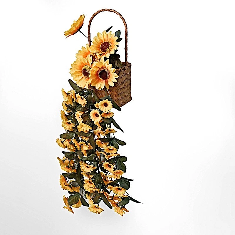 ELARA- 22" Silk Sunflowers Artificial Hanging Vine Bush Party Events ...