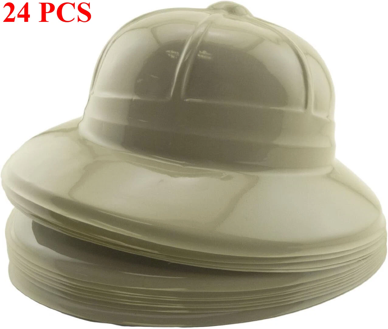 ELARA- 24Pc Khaki Beige Soft Plastic Tan Jungle Safari Pith Sun Hat ...
