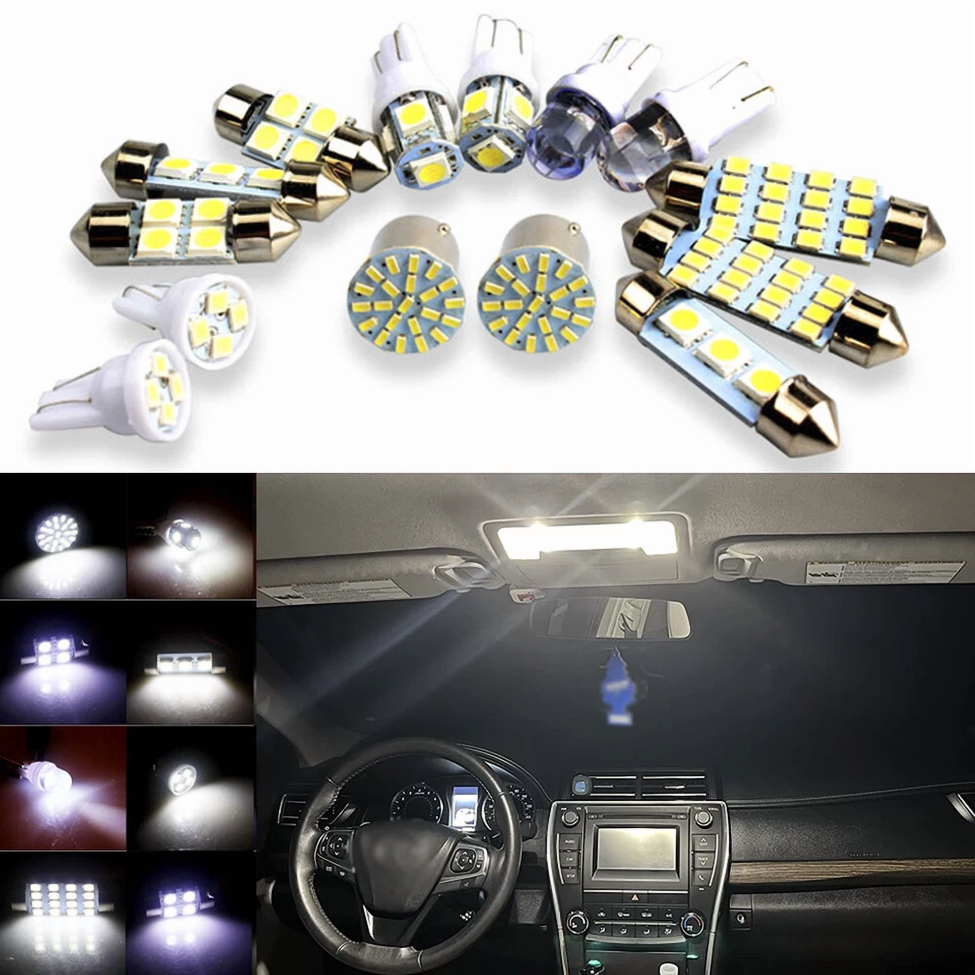 ELARA- 28X 6000K Led Car Accessories Interior Lights Bulbs Kit Dome ...