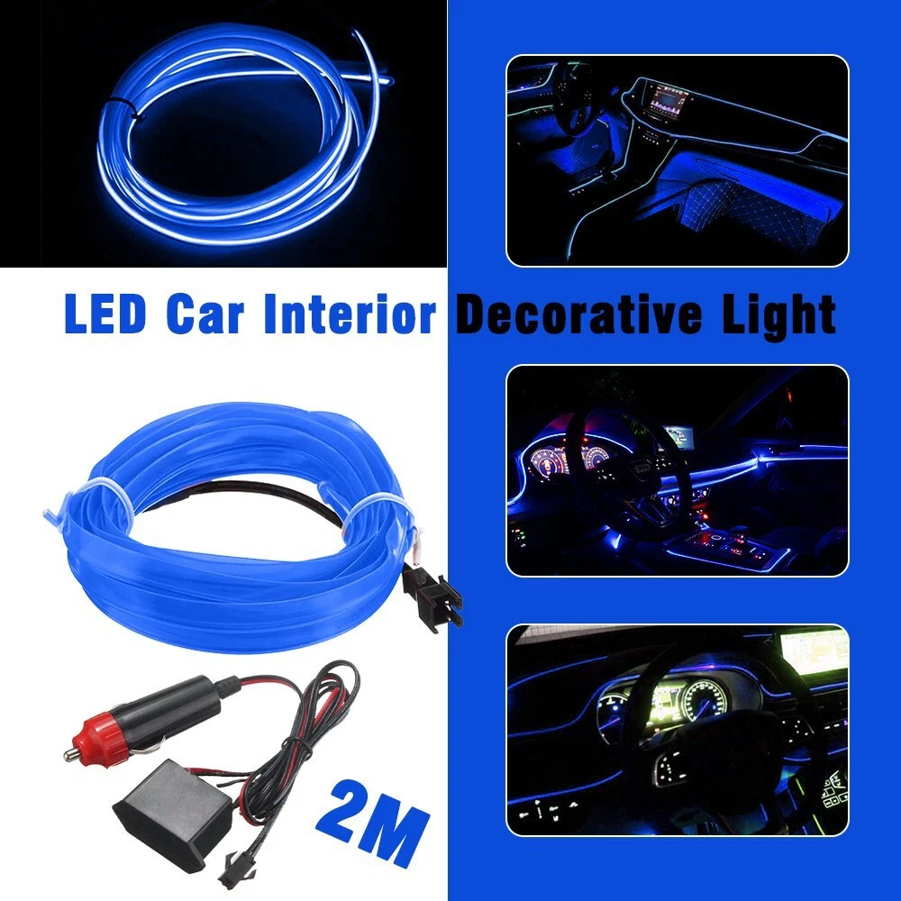 ELARA- 2M Auto Car Interior Atmosphere Wire Strip Light Led Decor Lamp ...