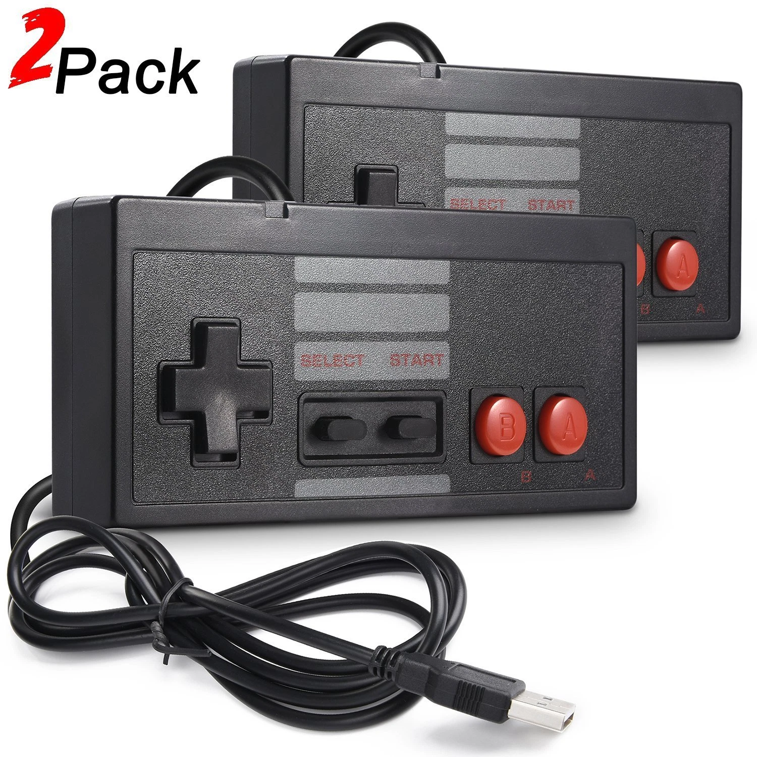 ELARA- 2Pack Classic Usb Nes Controller For Pc Windows Mac Raspberry Pi ...