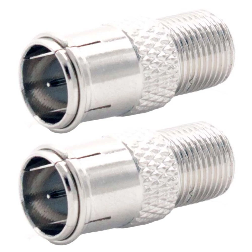 ELARA- 2X F-Type Male To Female Quick-Push-On Adapter Coaxial Cable ...