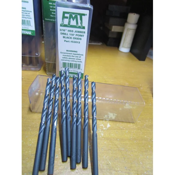 ELARA- 3/16" Hss 118Â° Black Oxide Finish FmtÂ® Jobber Drill Bit Qty 9 ...