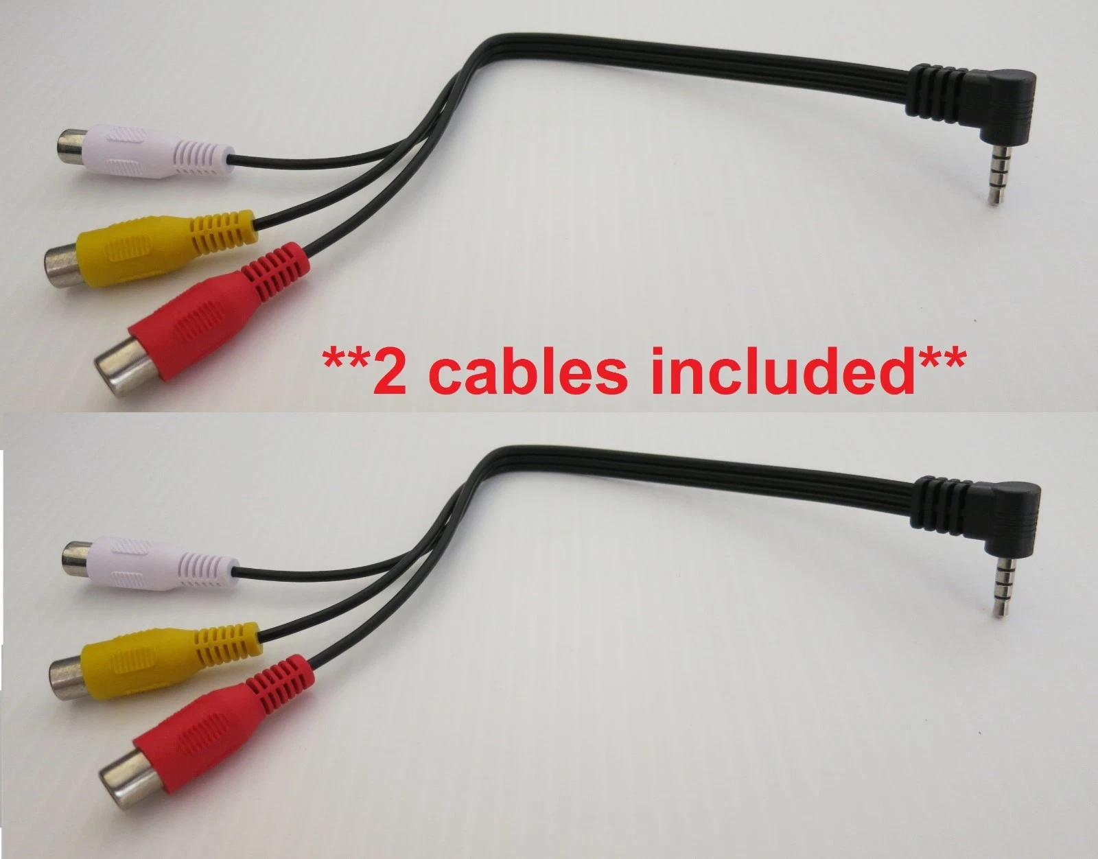 ELARA- 3.5Mm Male To 3 Rca Female Audio/Video A/V Composite Stereo Cable Adapter 2 Pack ...