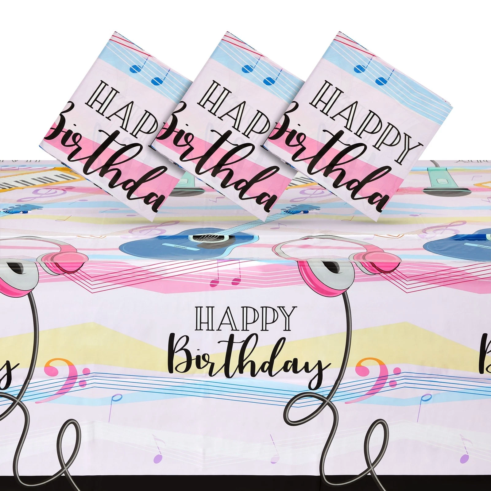 ELARA- 3 Pack Instruments Table Covers For Music Themed Party ...
