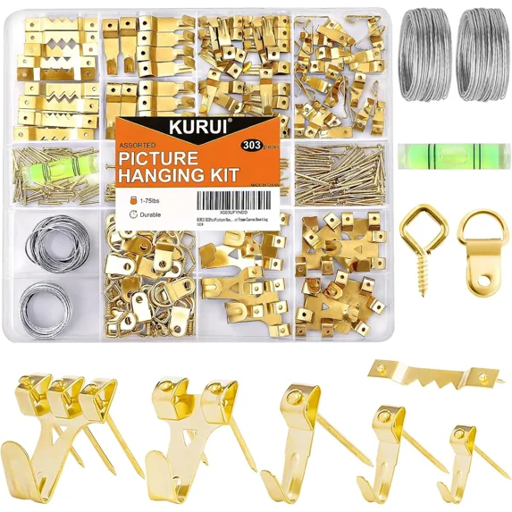 ELARA- 303Pcs Picture Hanging Kit, Picture Hangers Assorted Kit With ...