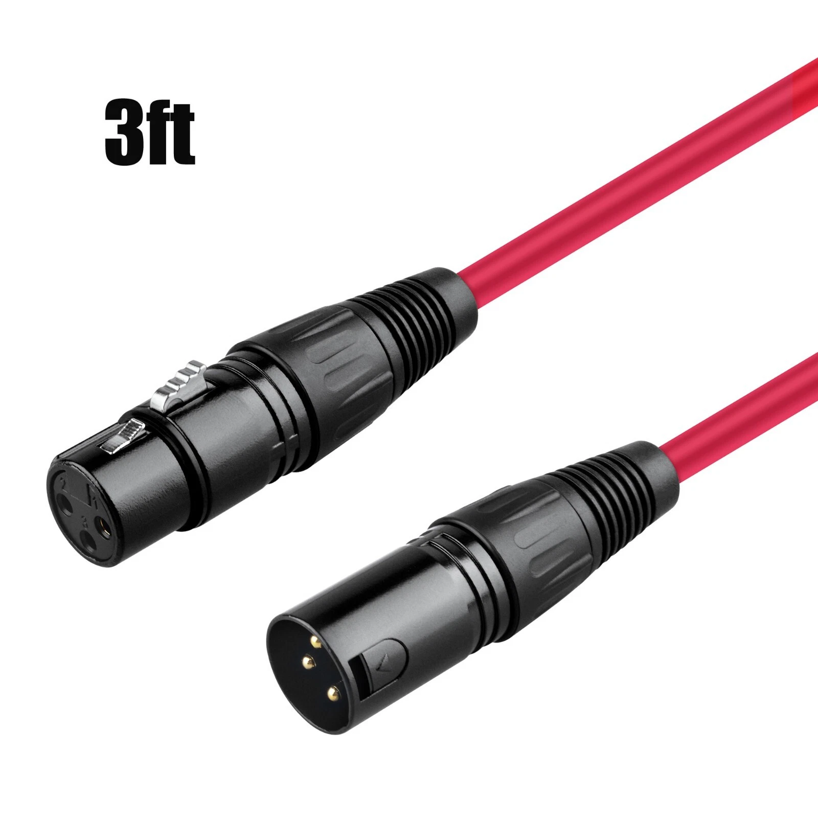 ELARA- 3Ft Length Red Color 3-Pin Xlr Male To Female Balanced Cable ...