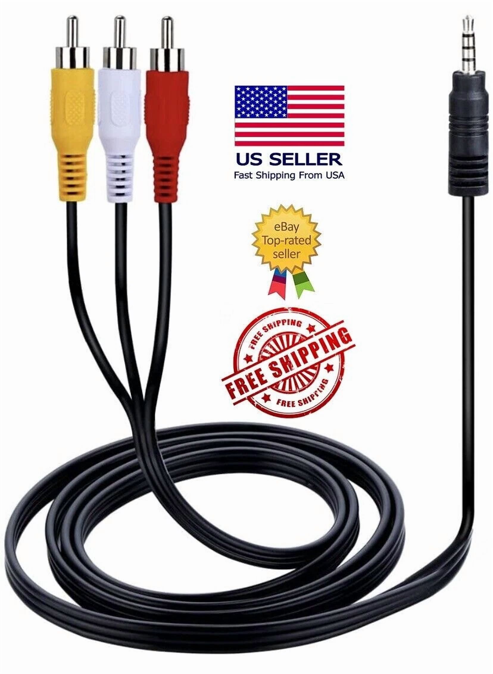 ELARA- 3Rca Male To 3.5Mm Male Cable 3Ft Adapter Audio Video Cord Av Dv ...