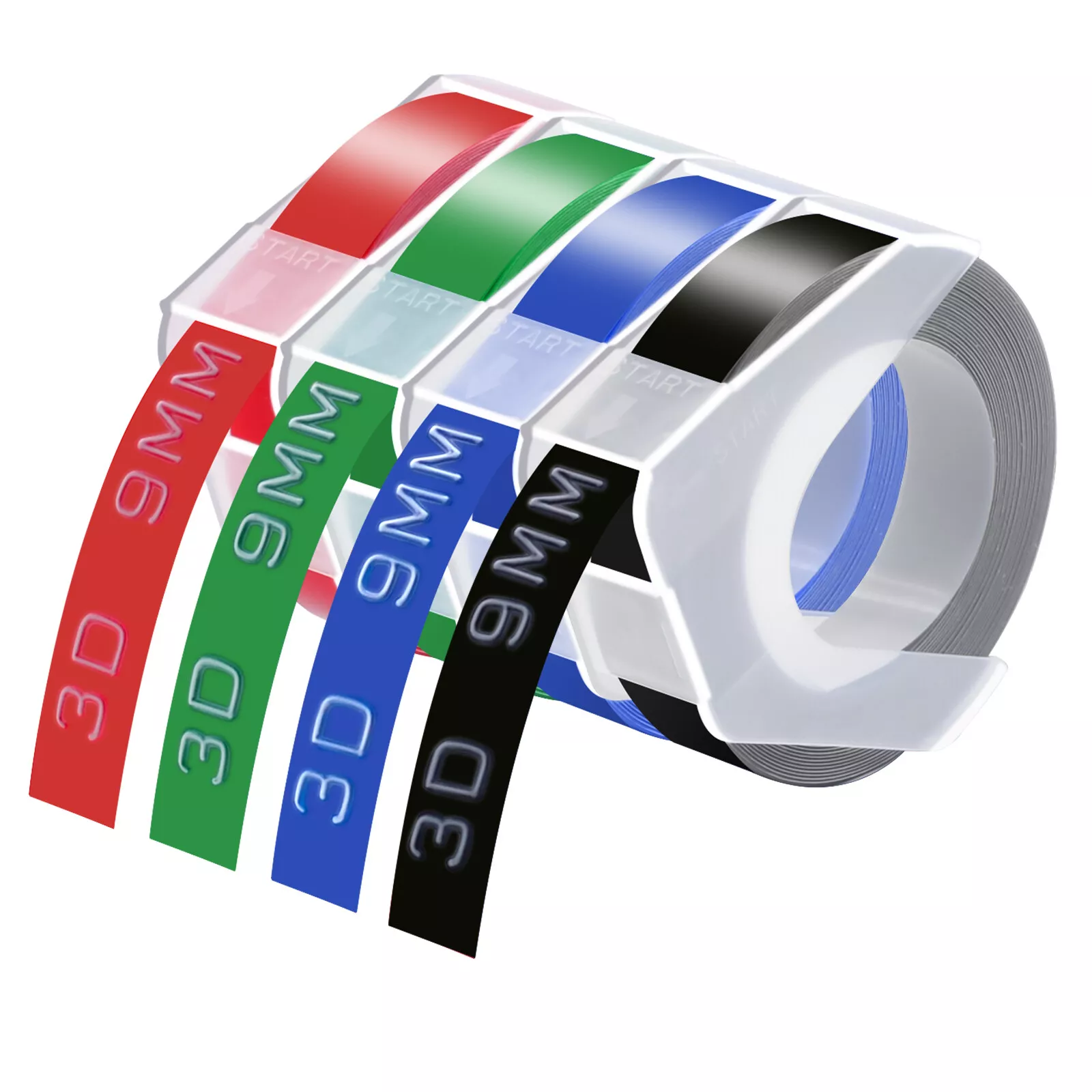 ELARA- 4Pk For Dymo Organizer Xpress 3D Embossing Label Tape Red Blue ...