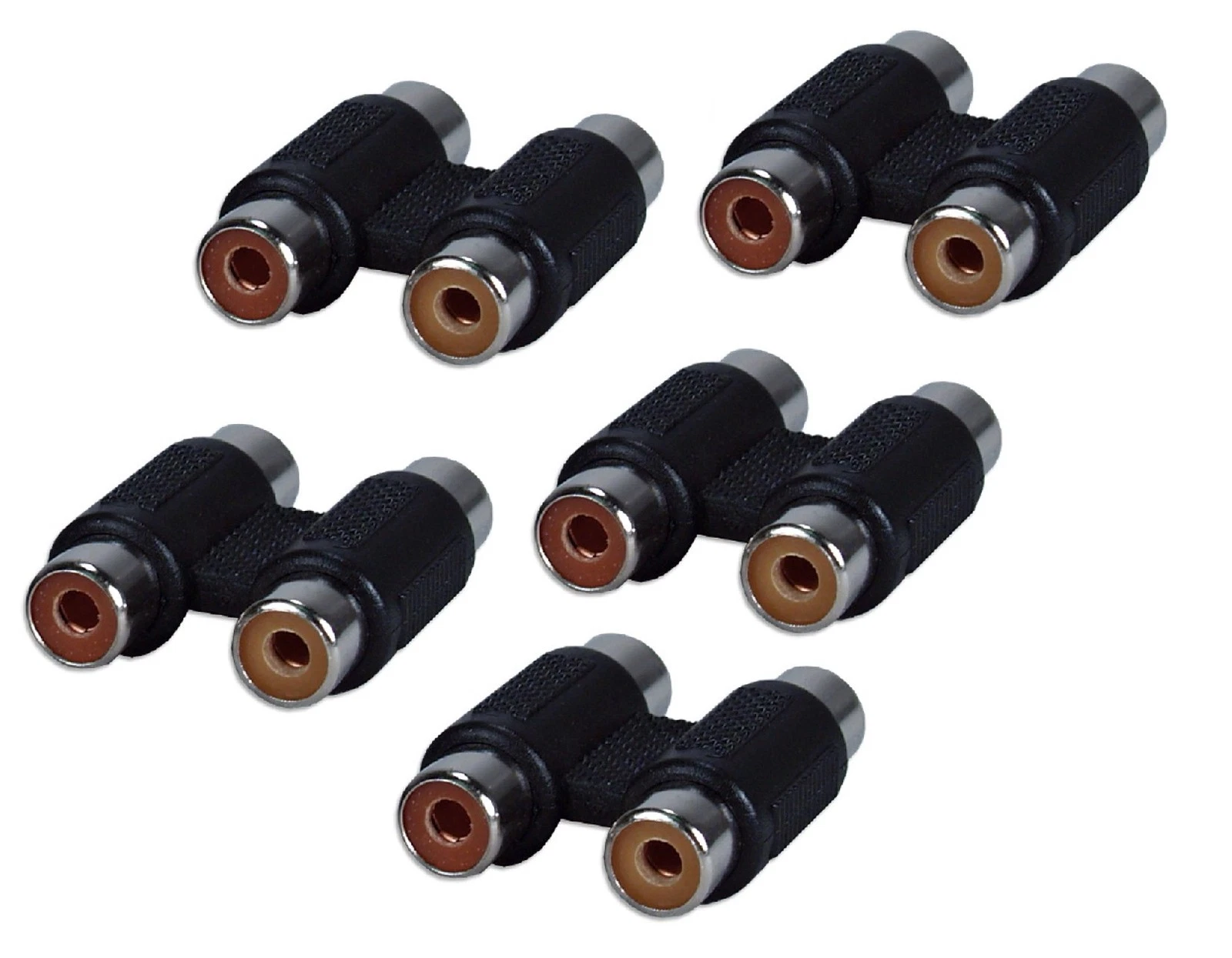 ELARA- 5 Pcs F To F 2-Rca Av Cable Joiner Coupler Component Adapter ...