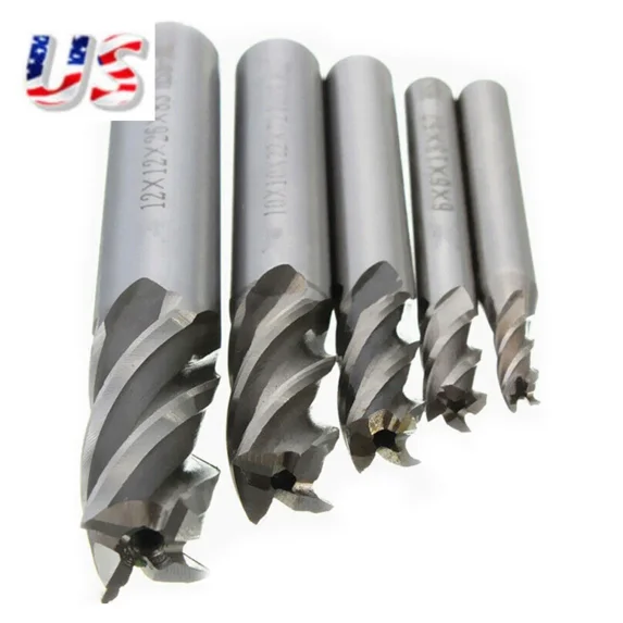 ELARA- 5Pcs Cnc Straight Drill Bits Hss Shank 4 Flutes Engraving ...