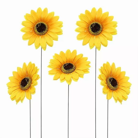 ELARA- 5Pcs Metal Sunflower Garden Stake Flower Yard Art Decor Outdoor ...