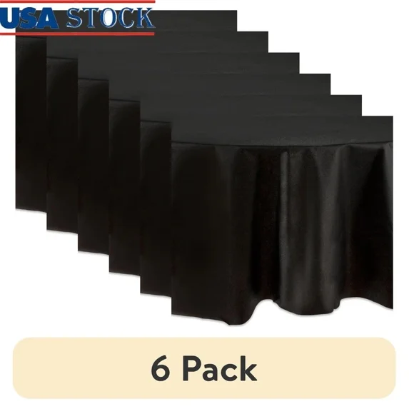 ELARA- 6 Pack Round Disposable Plastic Table Covers Water-Resistant ...