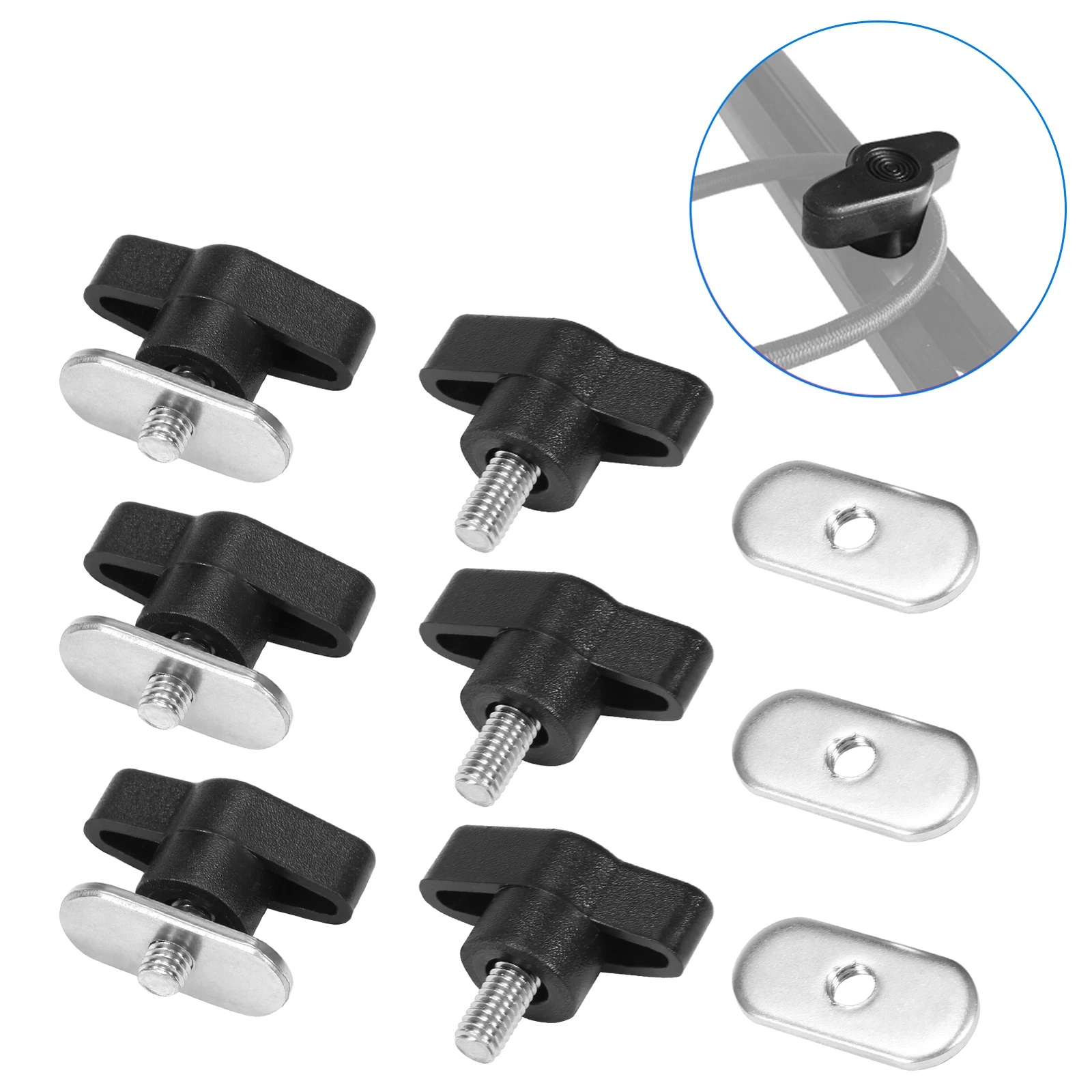 ELARA- 6 Sets Kayak Screws Nuts Hardware For Rail Canoe Kayak Fishing ...