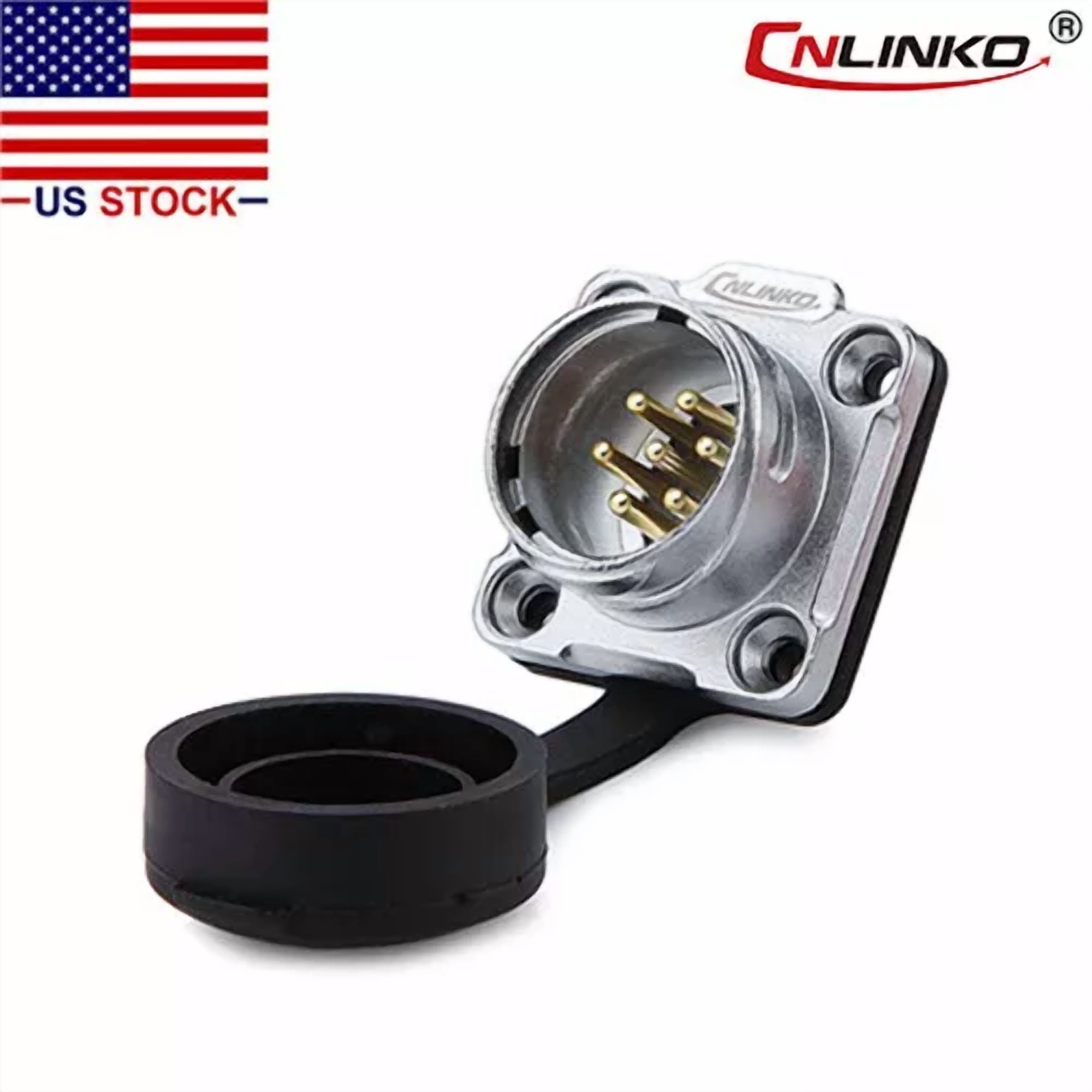 ELARA- 7 Pin Power Circular Connector Male Socket Receptacle Waterproof ...