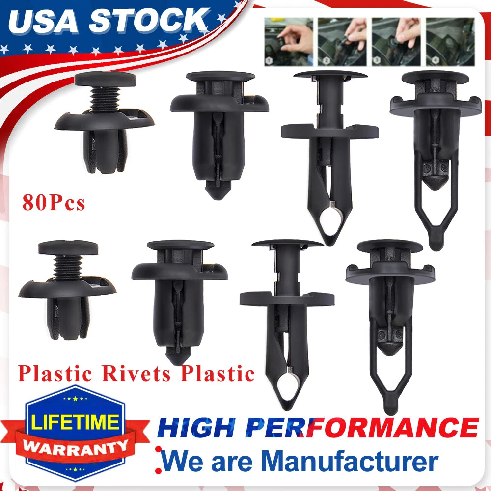ELARA- 80X Car Plastic Rivets Fastener Clips Bumper Push Pin Rivet ...
