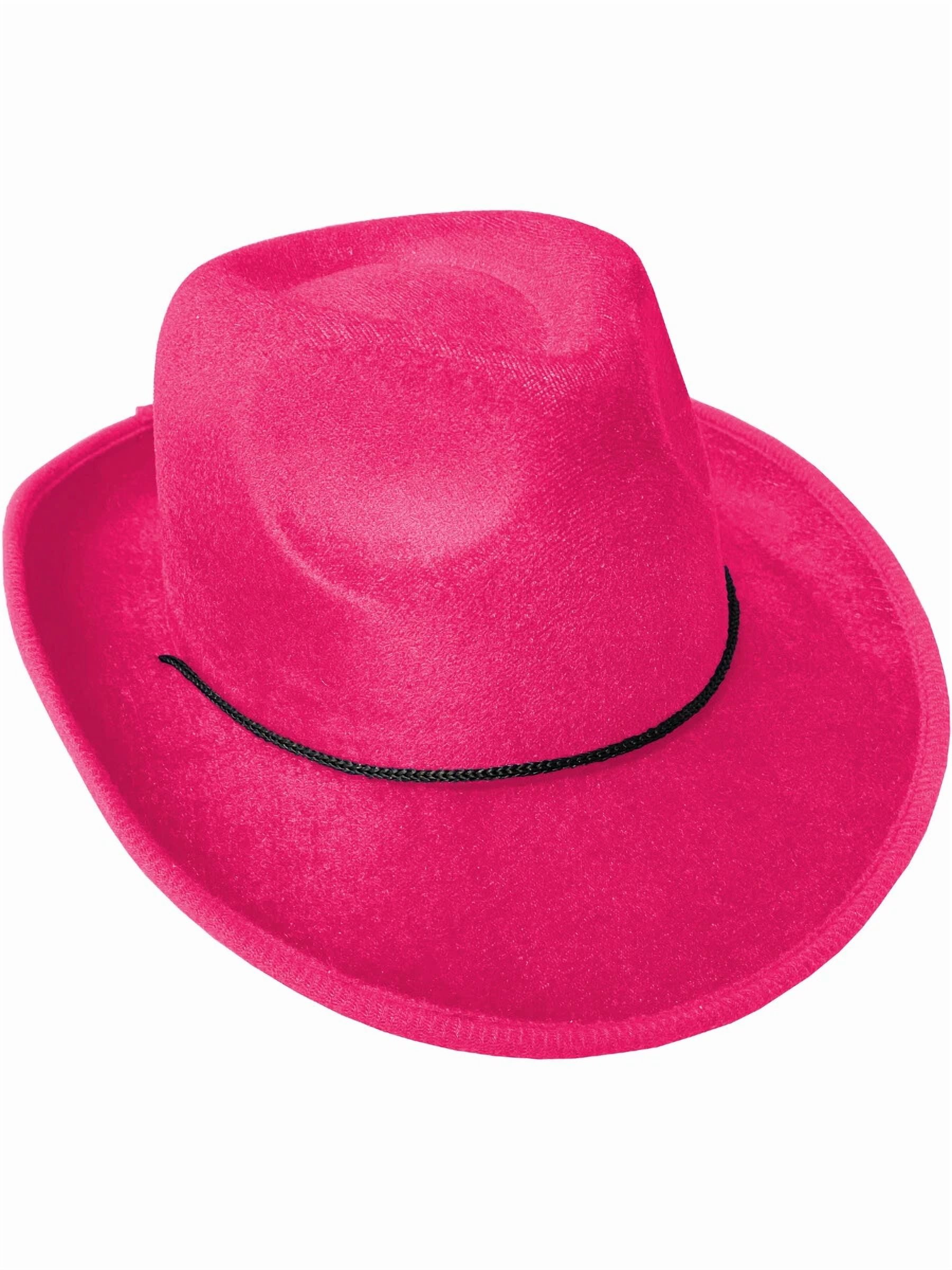ELARA- Adult'S Pink Velvet Gangster Cowboy Hat Costume Accessory ...